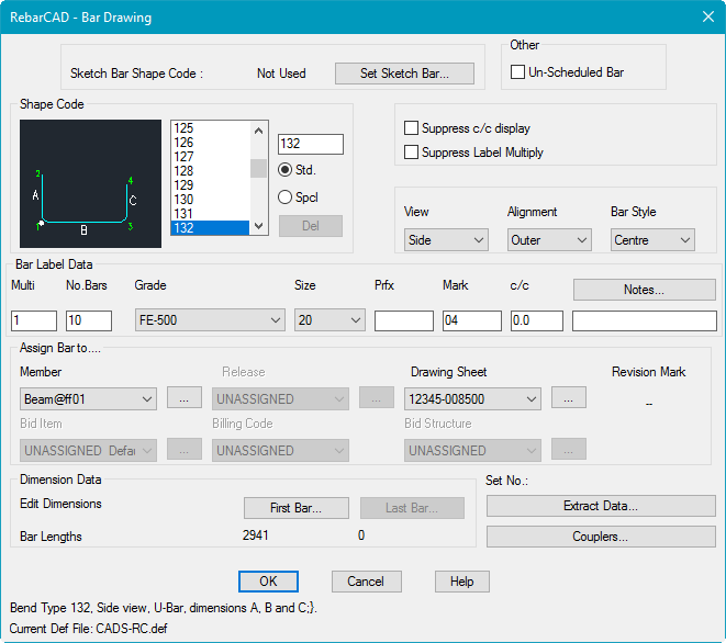 Rebarcad Sample Drawings Bar Bending Schedules Rebarcad